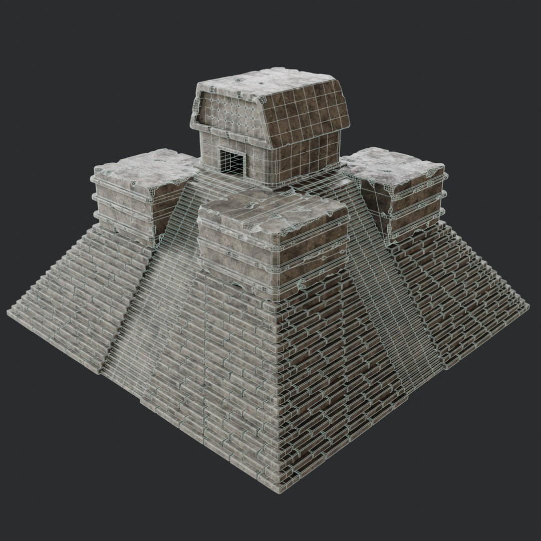 PYRAMID TEMPLE AZTEC MAYAN INCA PLATFORM STAIRS COLLECTION 3D model ...