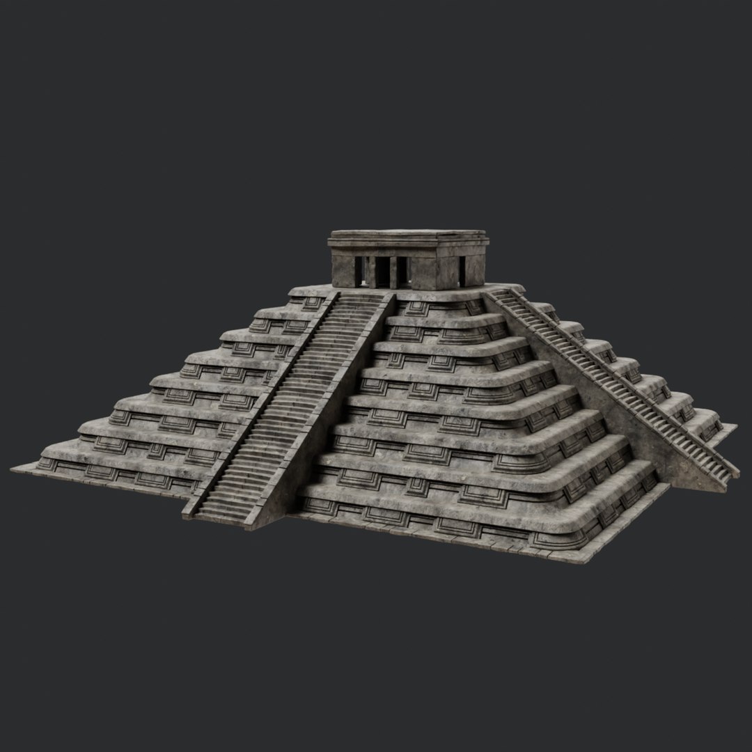 PYRAMID TEMPLE AZTEC MAYAN INCA PLATFORM STAIRS COLLECTION 3D model ...