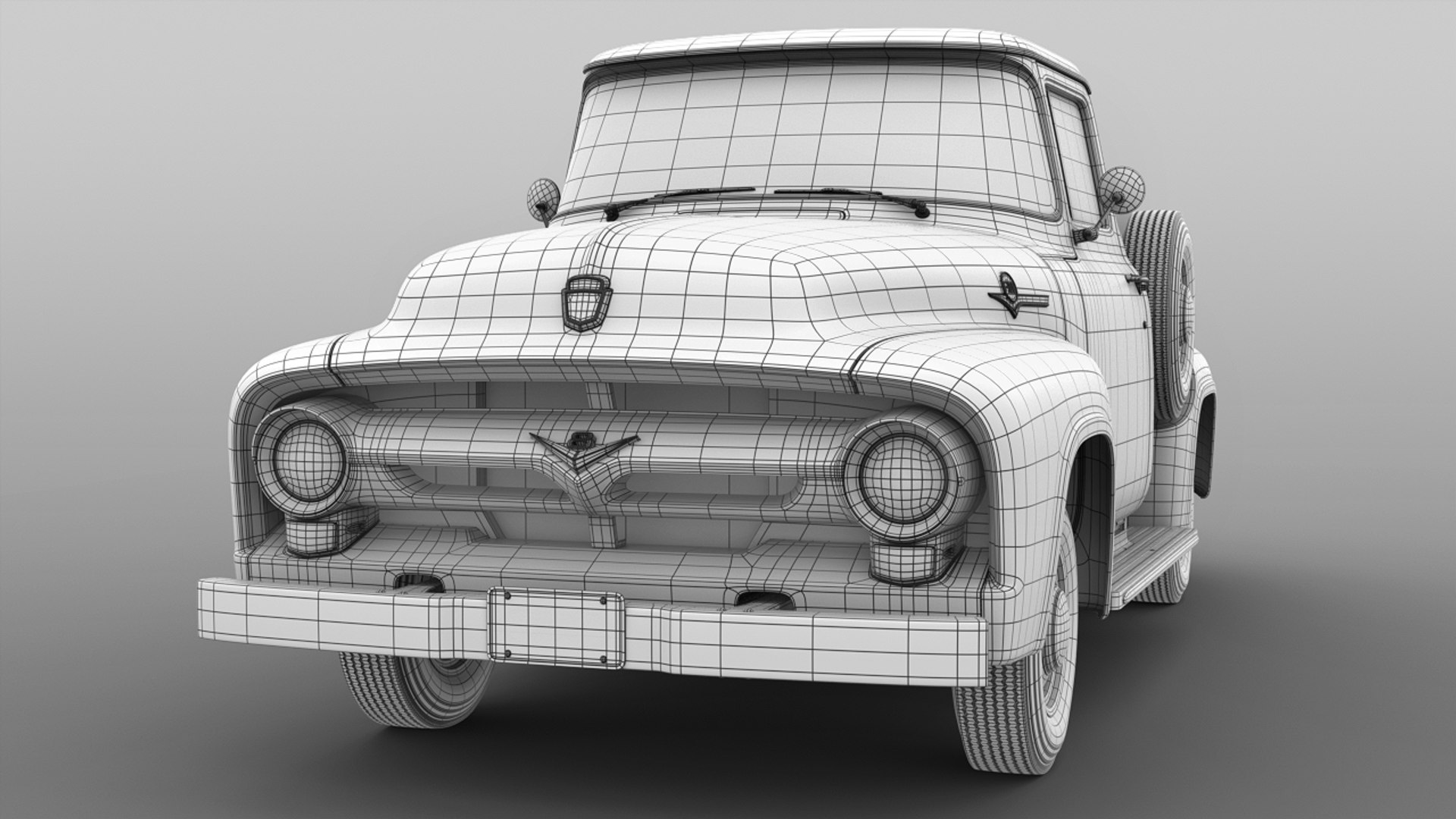 1956 f-100 big window model - TurboSquid 1354604