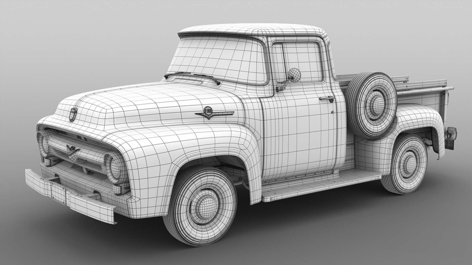 1956 f-100 big window model - TurboSquid 1354604