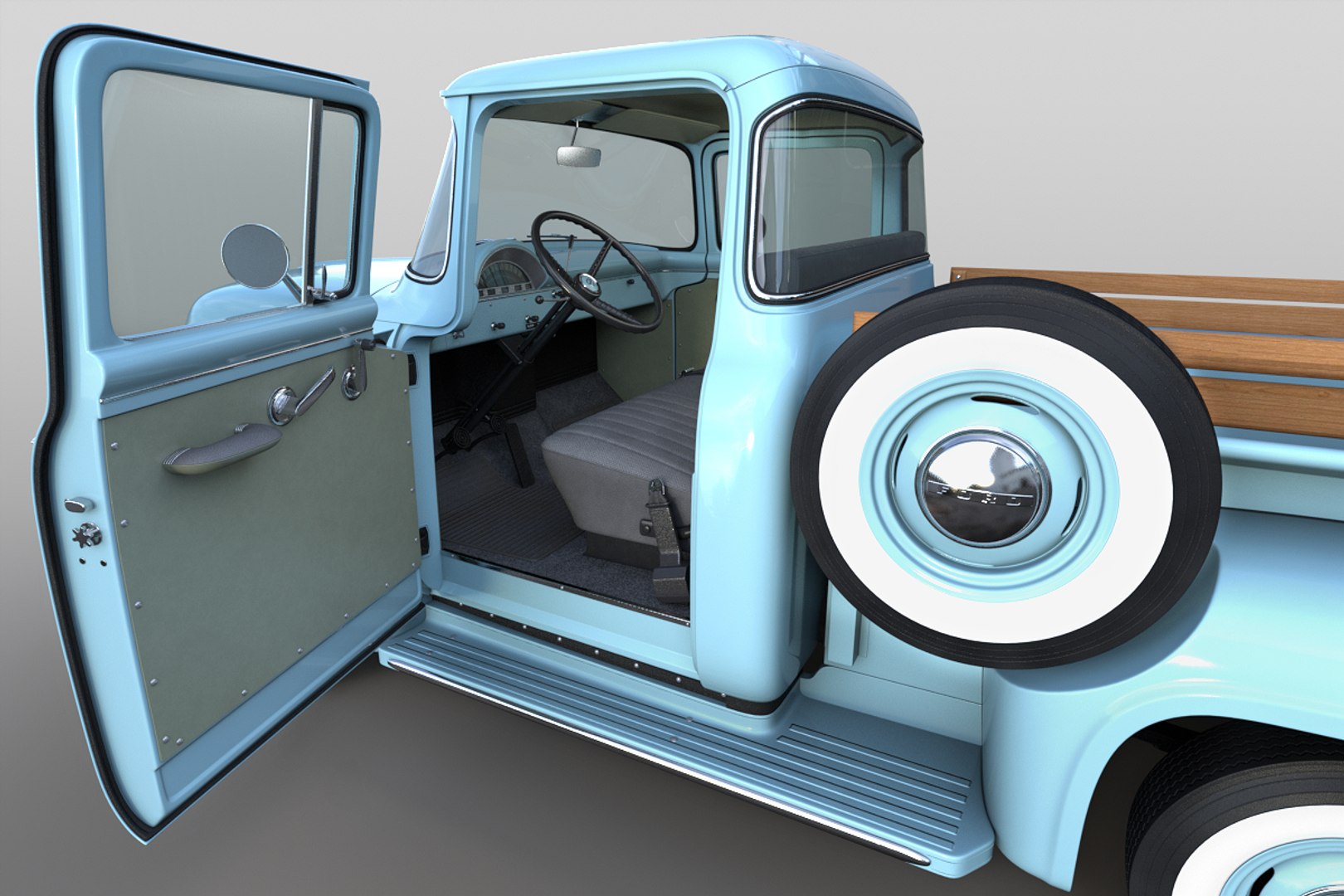 1956 f-100 big window model - TurboSquid 1354604