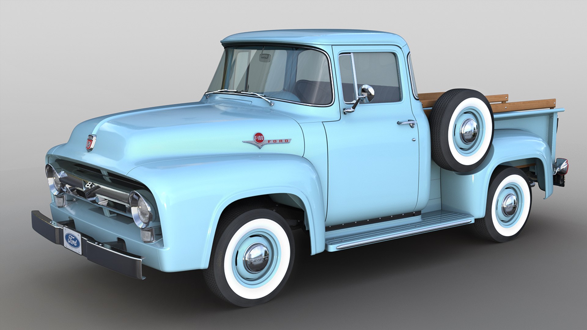 1956 f-100 big window model - TurboSquid 1354604