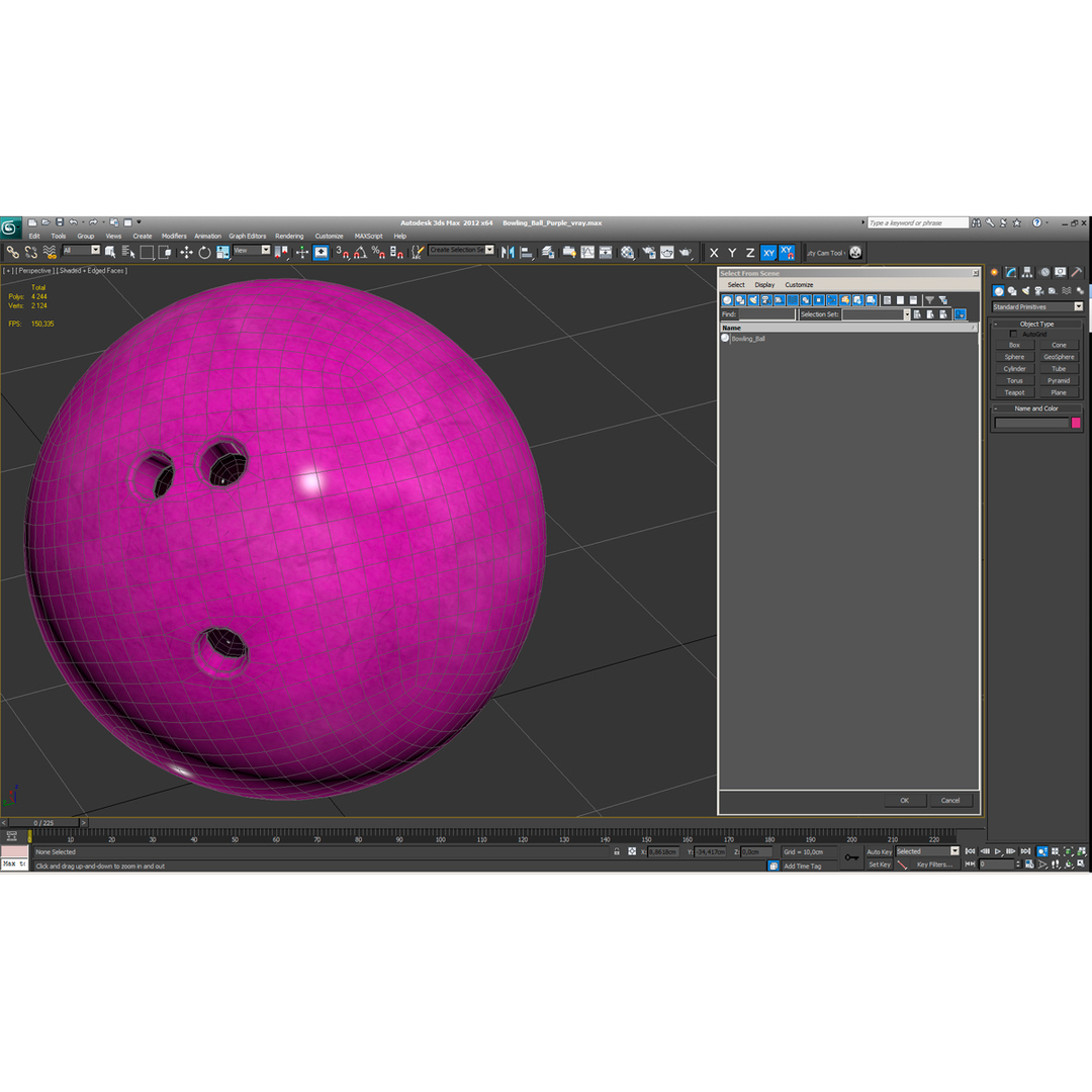 bowling ball purple modeled 3d model