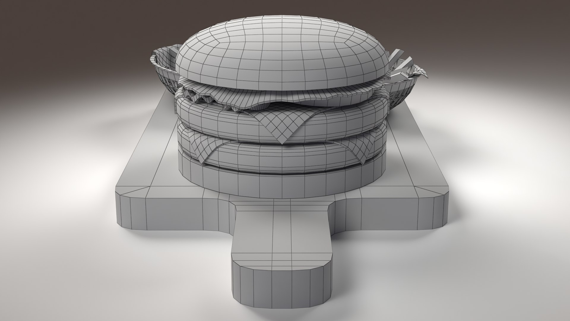 3D A Stylized Burger with Fries - TurboSquid 2143710