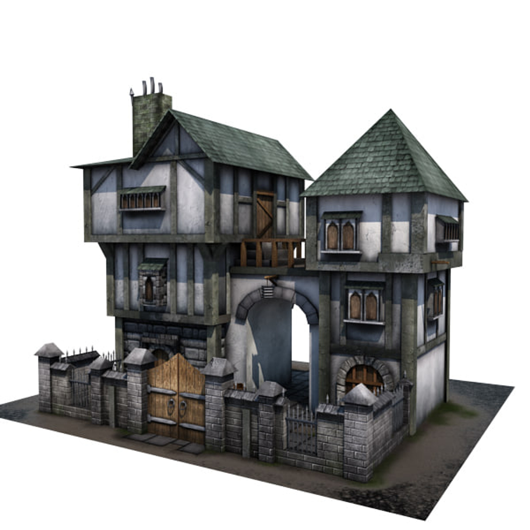 3d Model Medieval House Buildings