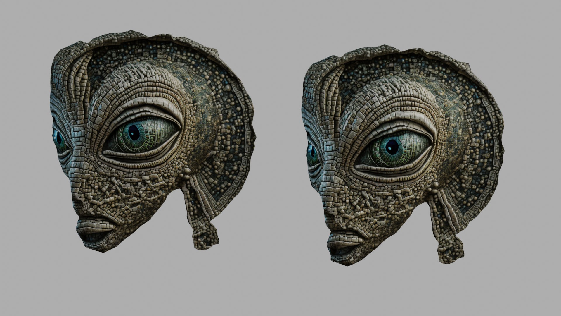 3D Alien Sea Space God Mosaic With Materials And Textures - TurboSquid ...