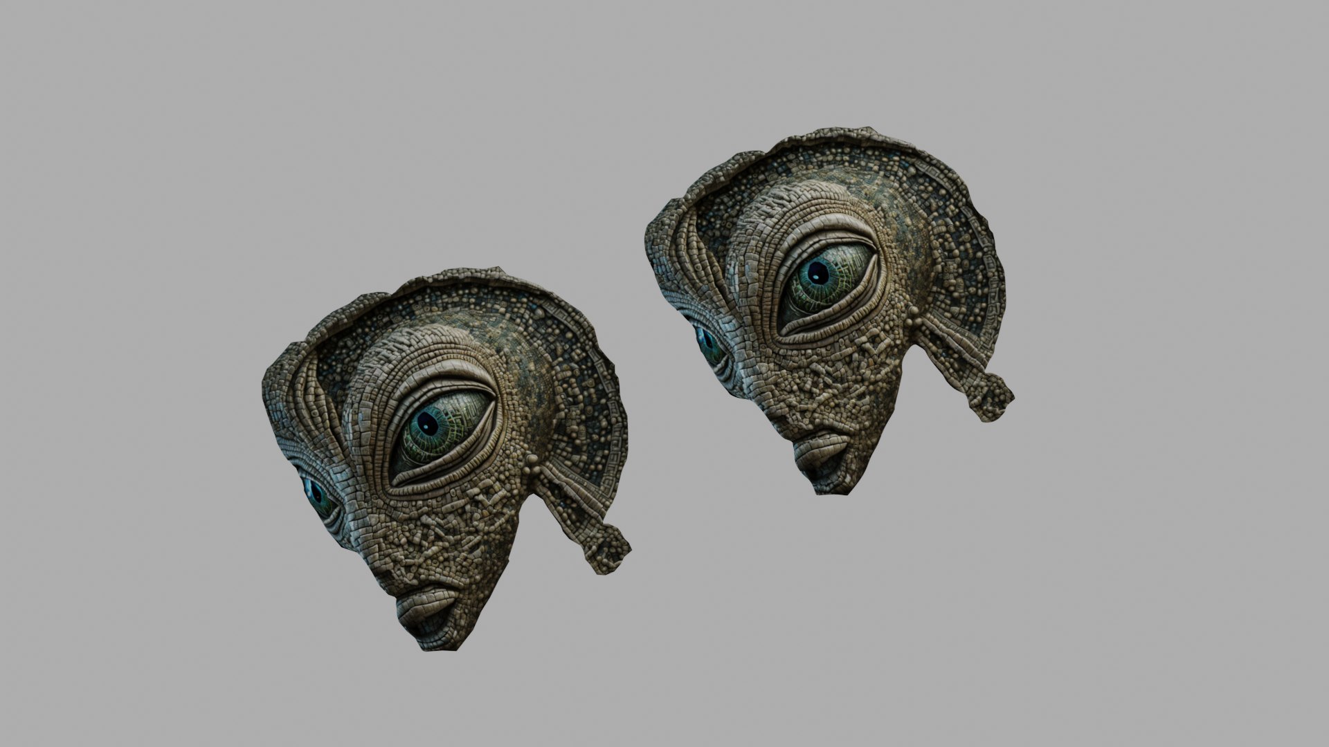 3D Alien Sea Space God Mosaic With Materials And Textures - TurboSquid ...