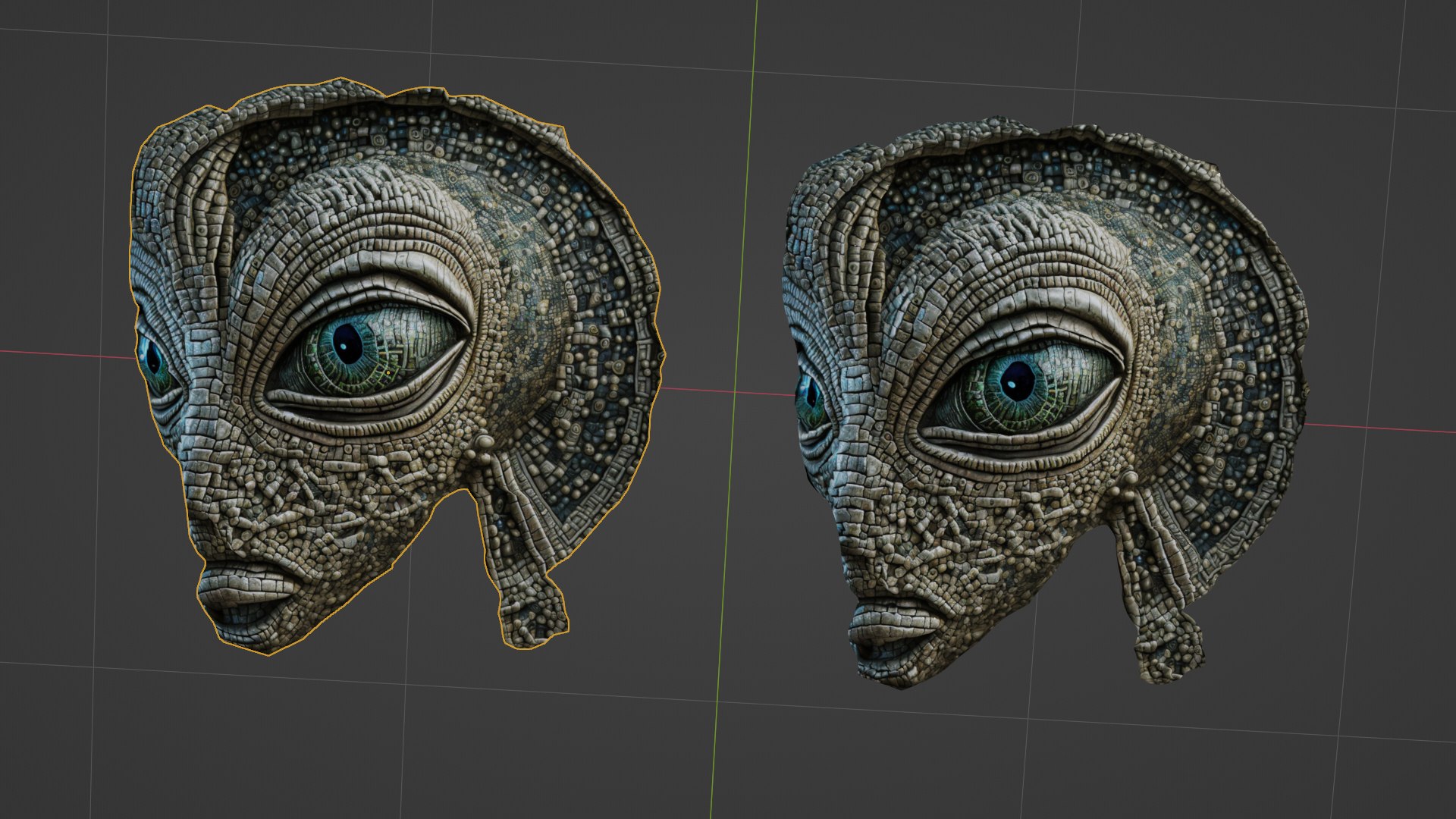 3D Alien Sea Space God Mosaic With Materials And Textures - TurboSquid ...