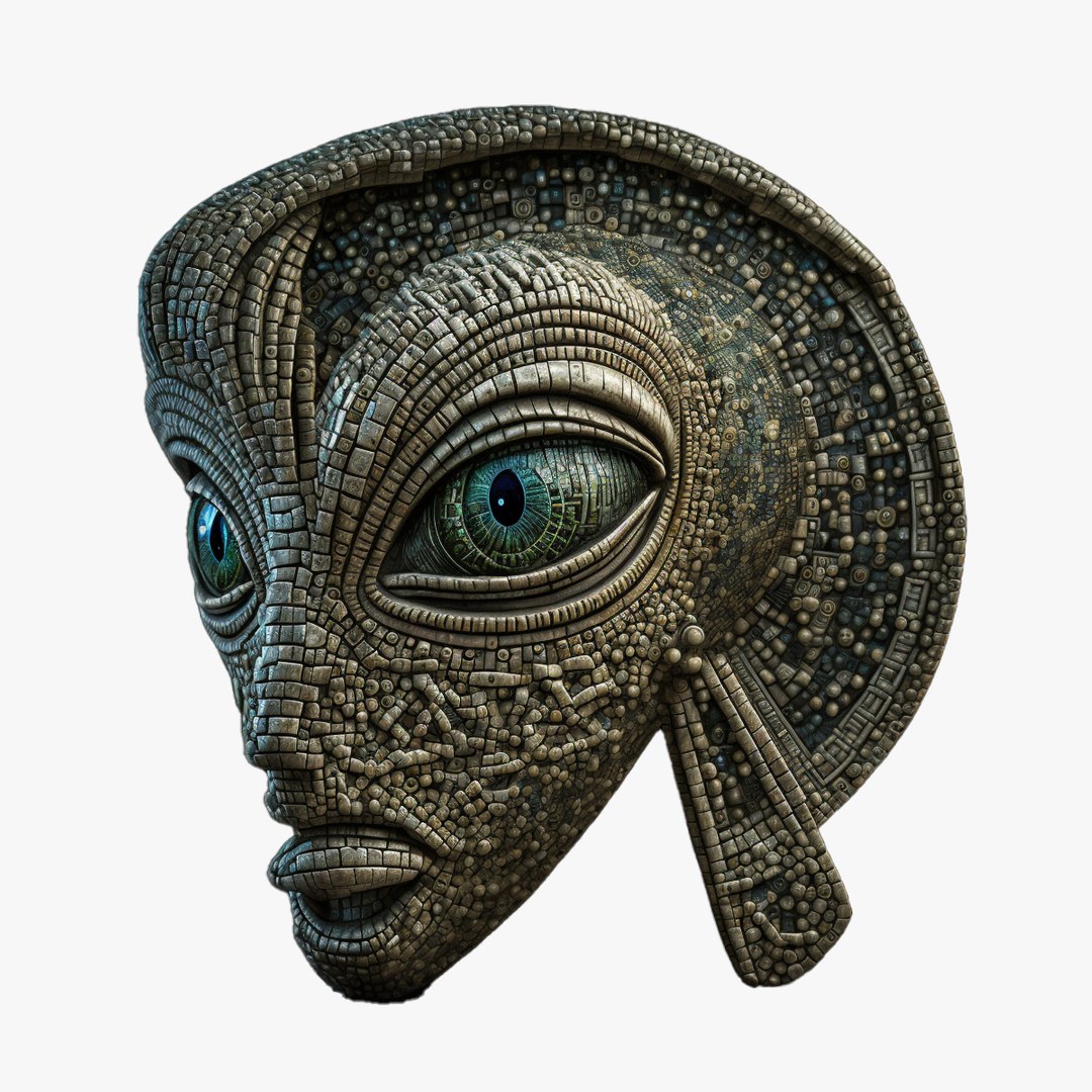 3D alien sea space god mosaic with materials and textures - TurboSquid ...