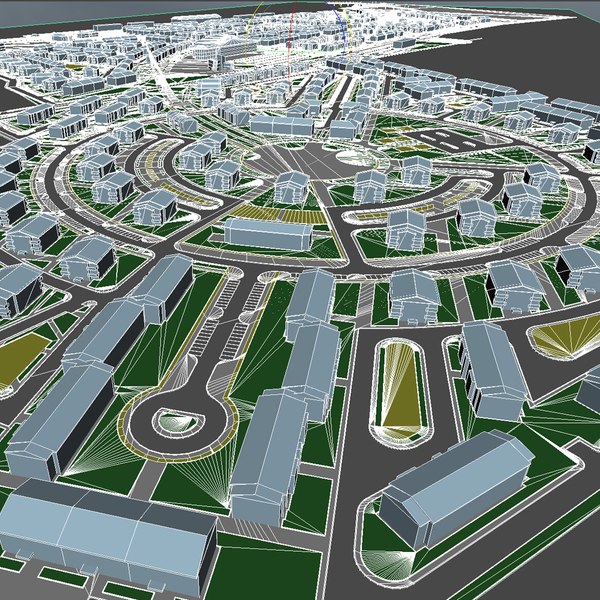 3d residential area model