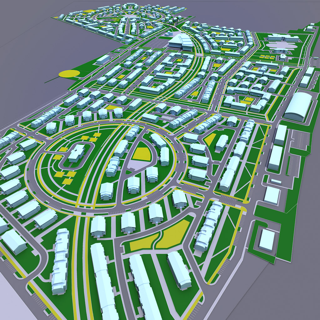 3d residential area model