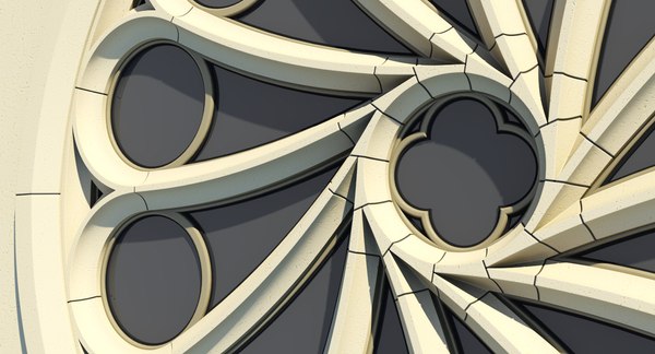 small gothic rose window 3ds