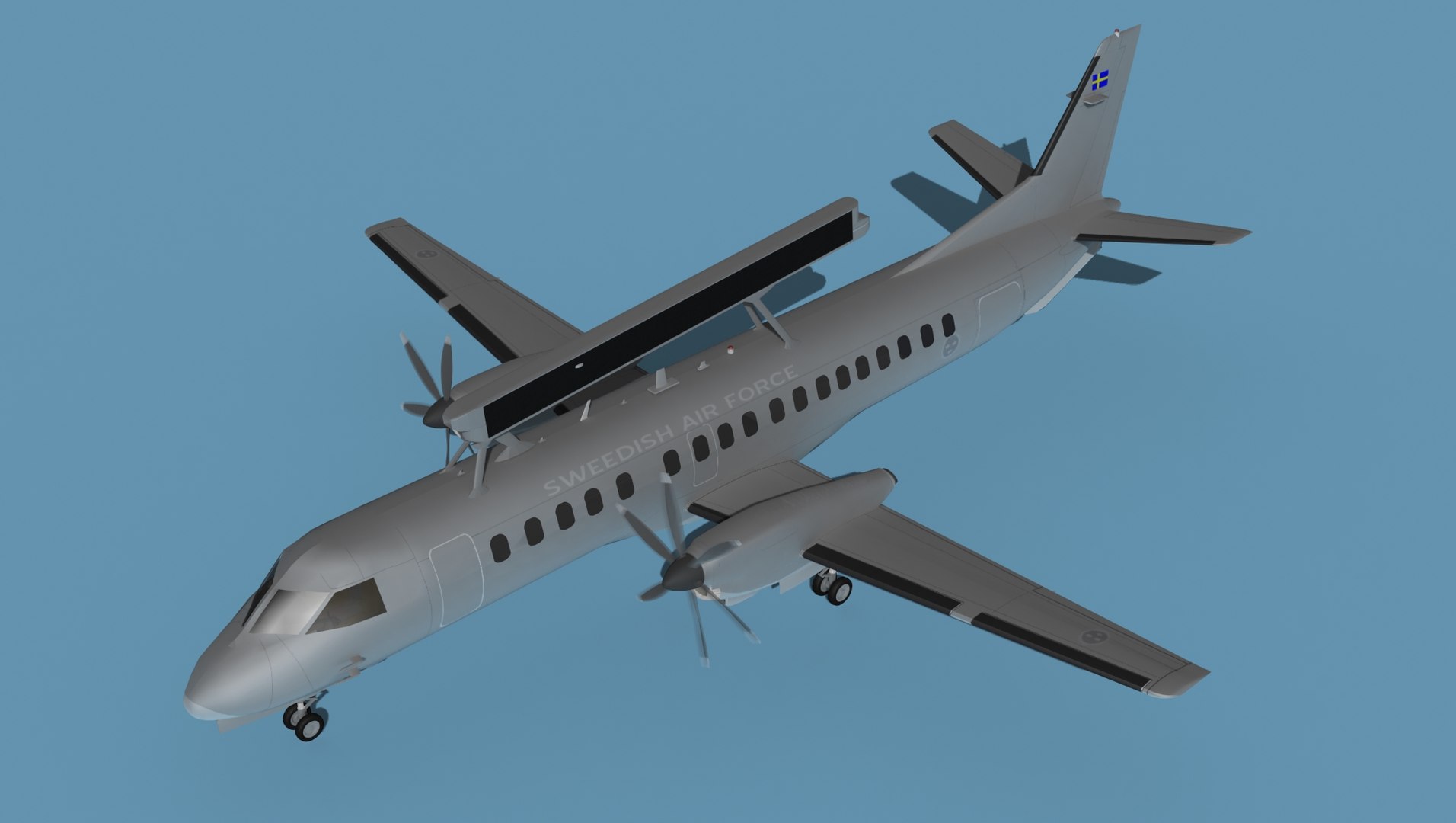 3D SAAB SF2000 AEWAC V01 Sweeden - TurboSquid 1925181