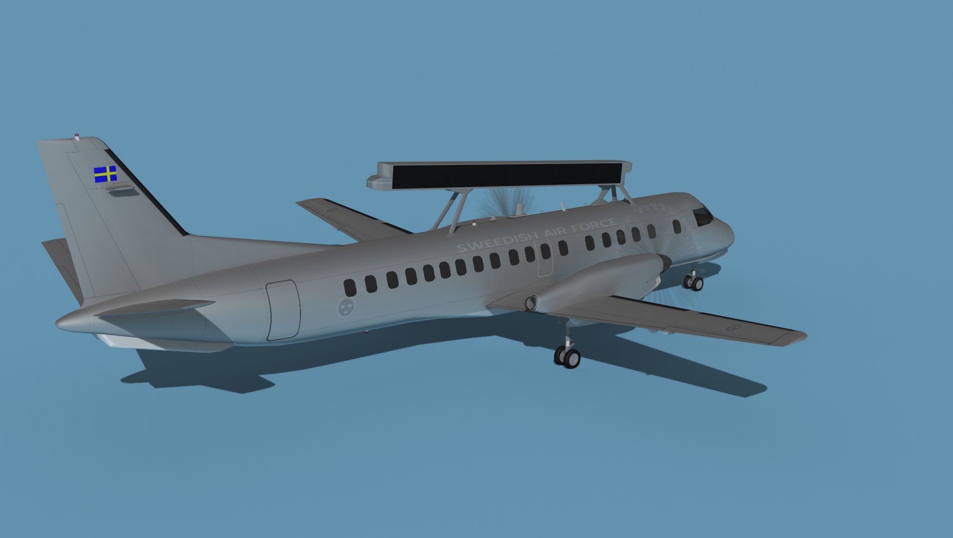 3D SAAB SF2000 AEWAC V01 Sweeden - TurboSquid 1925181