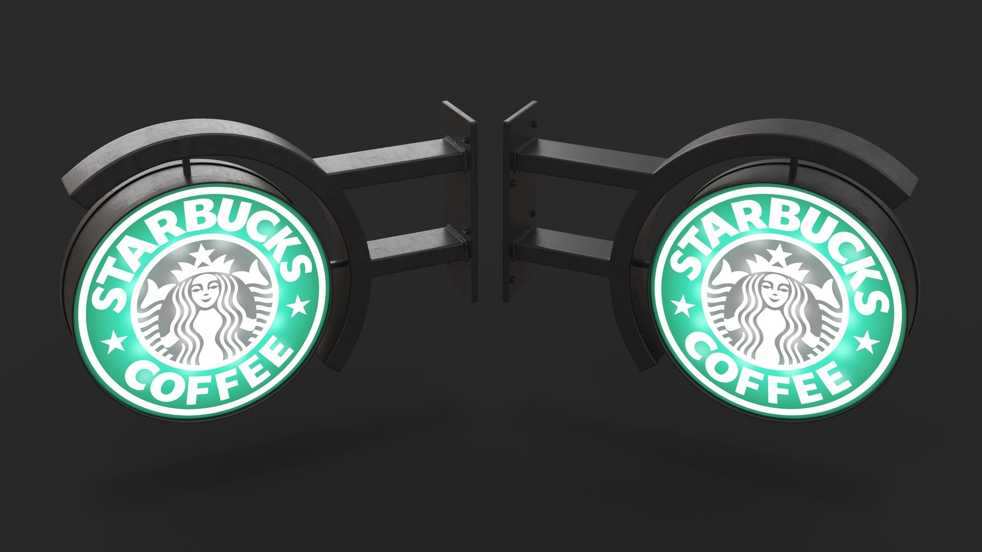 Starbucks Signage Wall Mounted Light On 3D - TurboSquid 2273893