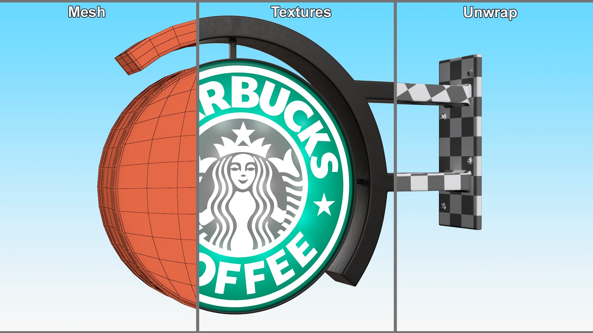 Starbucks Signage Wall Mounted Light On 3D - TurboSquid 2273893