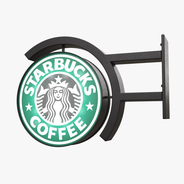 modelo 3d Letrero de Starbucks con luz de pared encendida - TurboSquid ...
