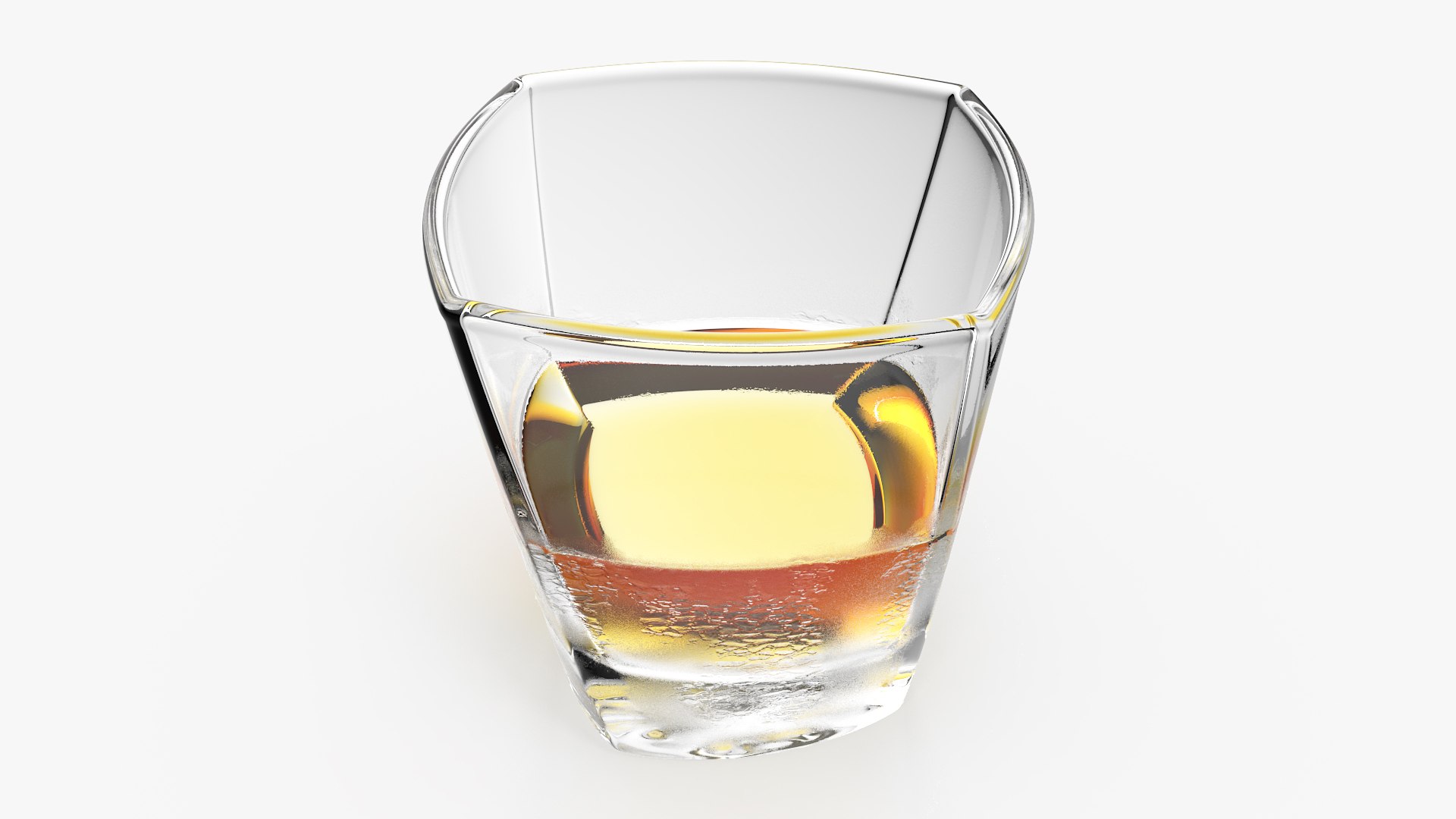 Misted Square Twisted Rocks Glass With Whiskey 3D Model - TurboSquid 2051639