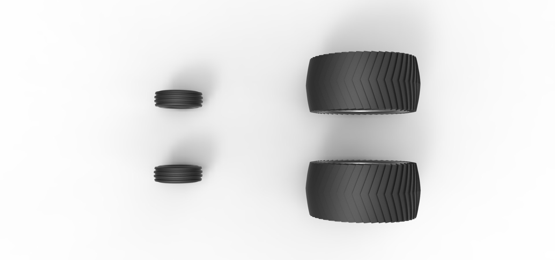 3D Wheel Set Of Pro Stock Pulling Tractor Scale 1 To 25 Model ...