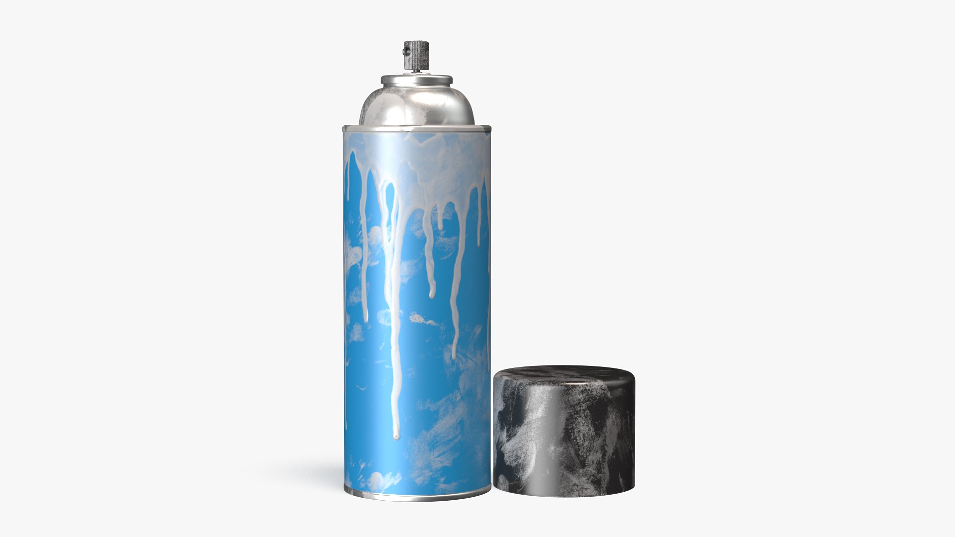 Used Cans Of Spray Paint Blue 3D - TurboSquid 2268150