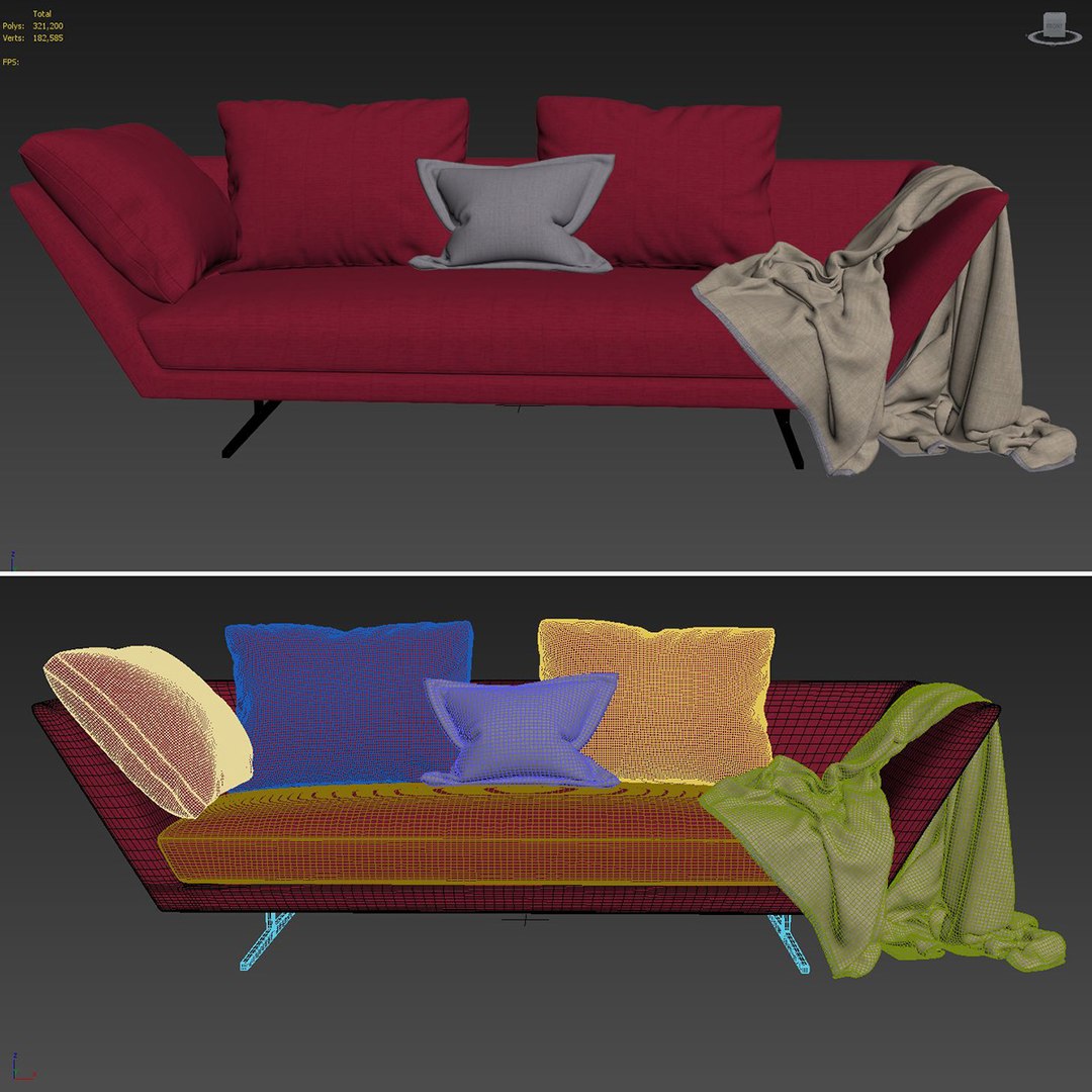 3d zeus sofa flexform model