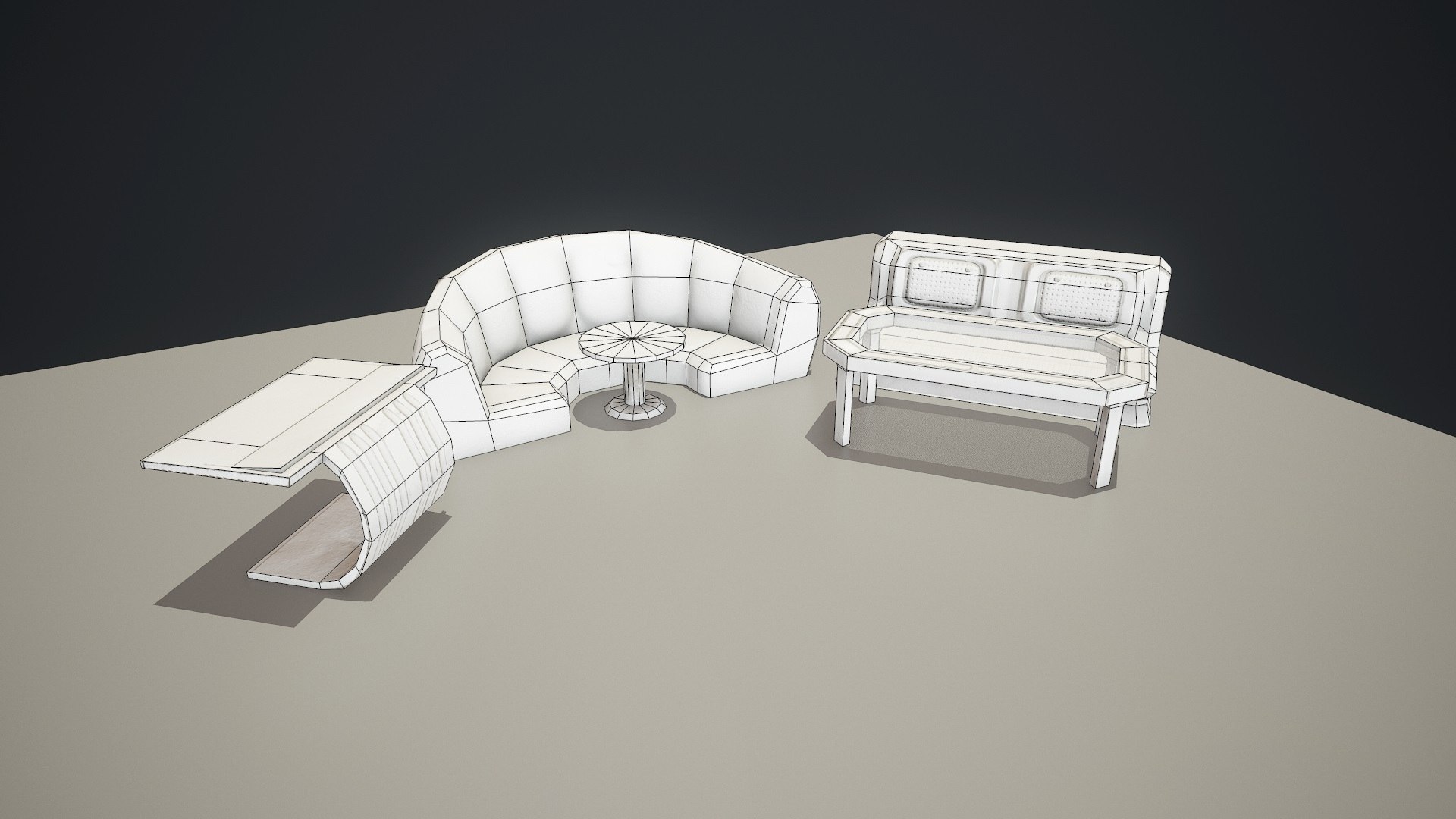 Low-poly Furniture Pack 3D - TurboSquid 1263056
