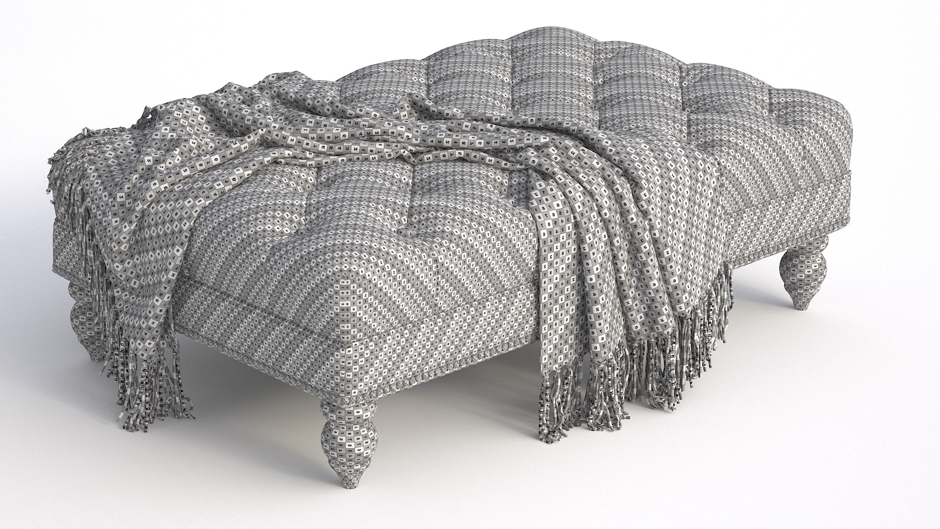 Pouf Chesterfield 3D Model - TurboSquid 1843485