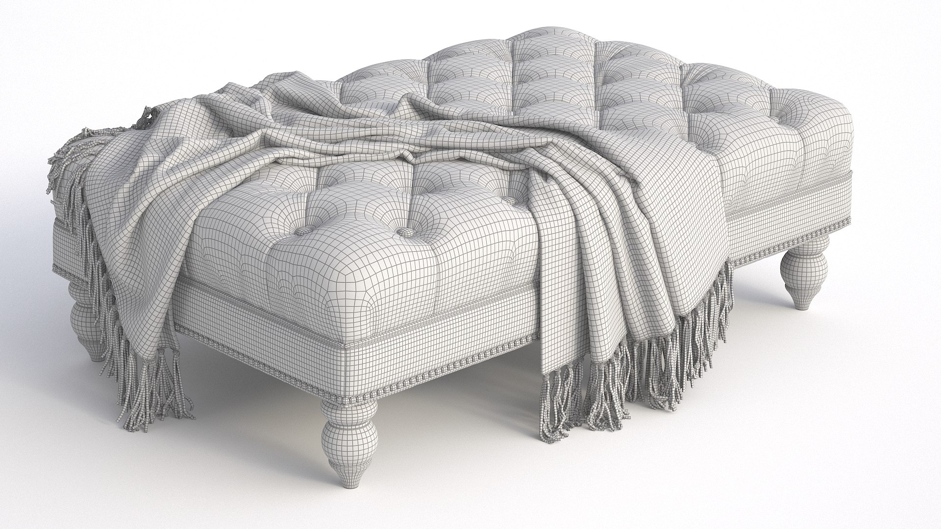 Pouf Chesterfield 3D Model - TurboSquid 1843485