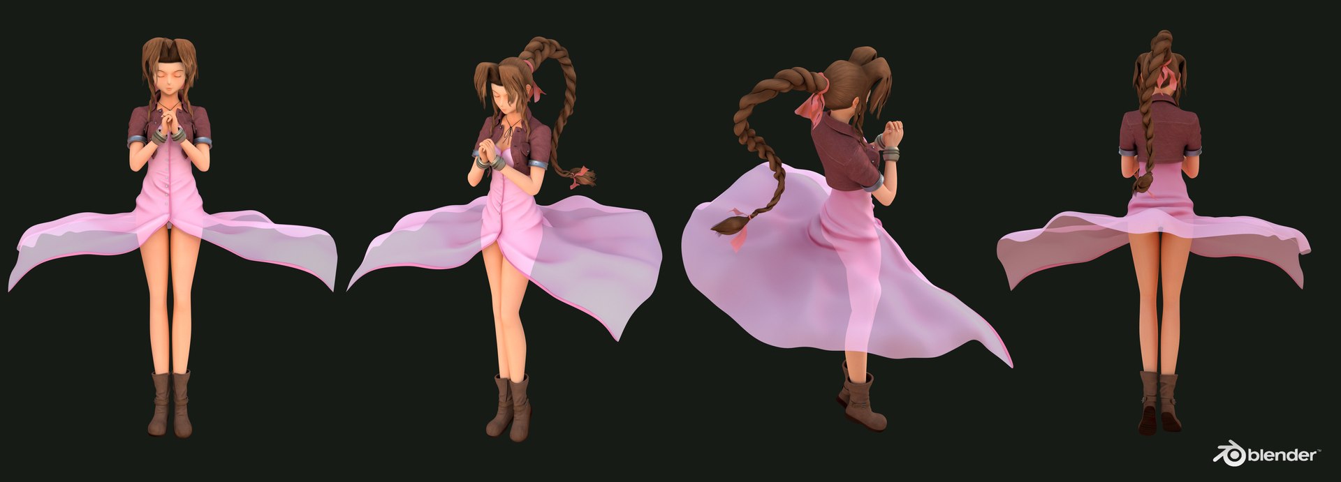 3d Model Aerith Gainsborough Ff7