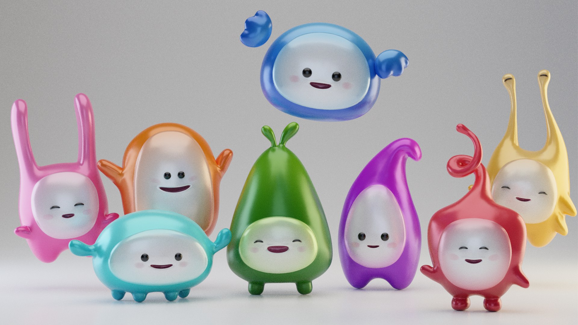 Blue Mini Cute Creature 3D Model - TurboSquid 1848071