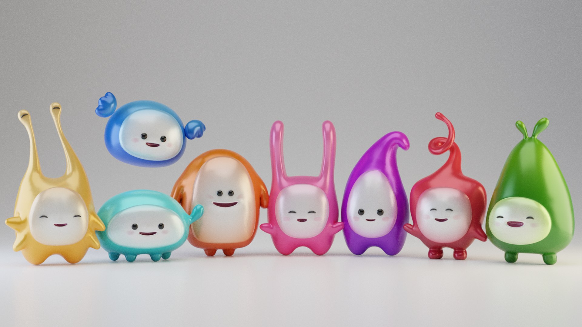 Blue Mini Cute Creature 3D Model - TurboSquid 1848071