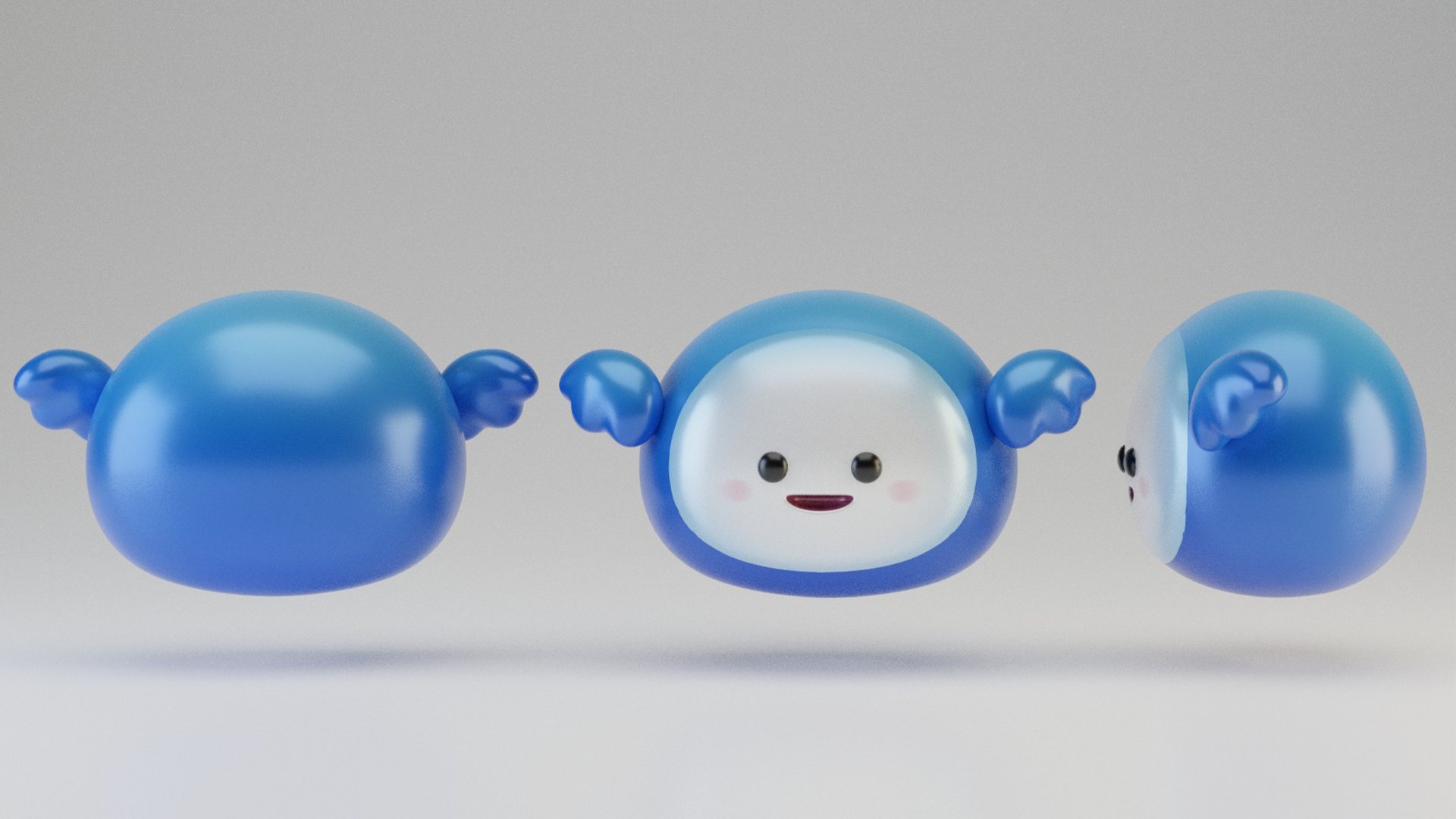 Blue Mini Cute Creature 3D Model - TurboSquid 1848071