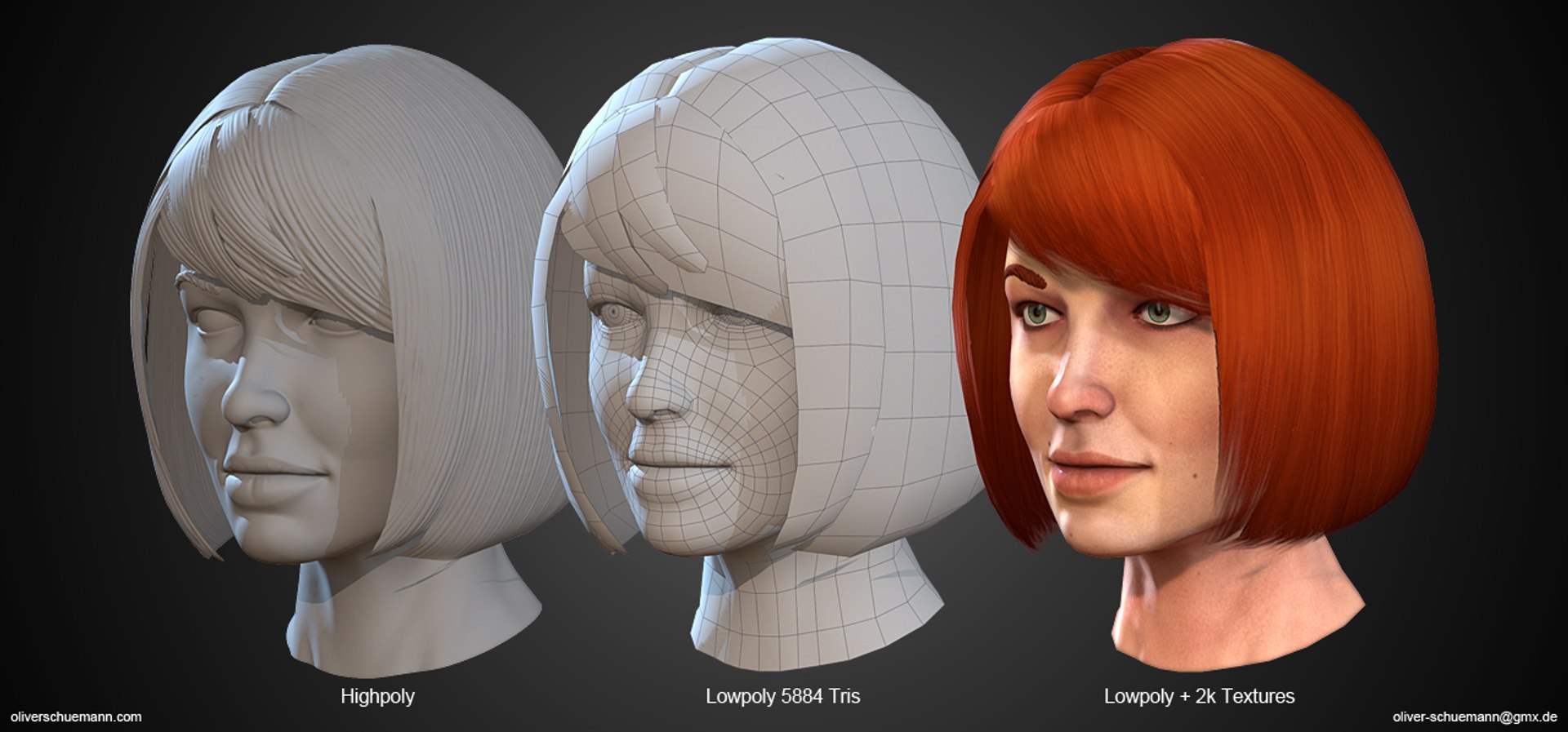 3dsmax female realtime head