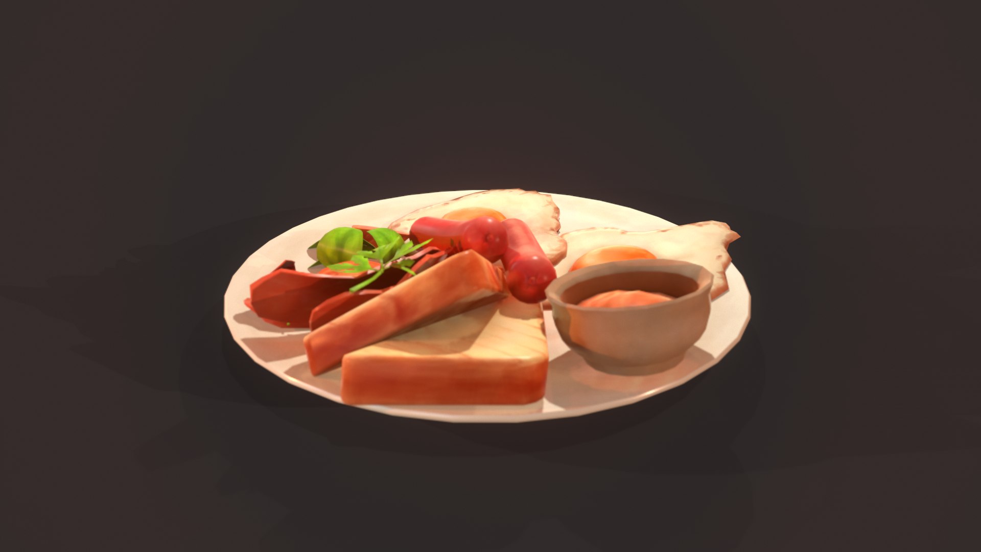 3D stylized breakfast - TurboSquid 1611605