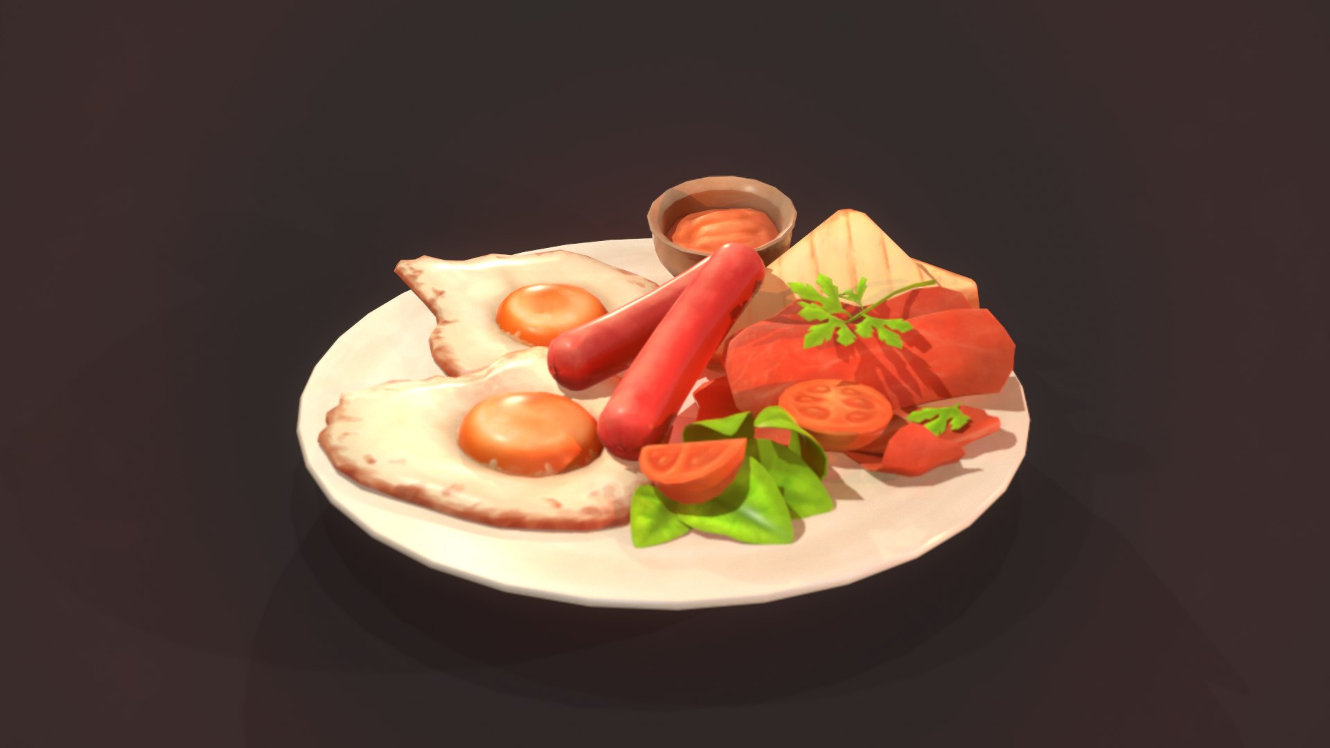 3D stylized breakfast - TurboSquid 1611605