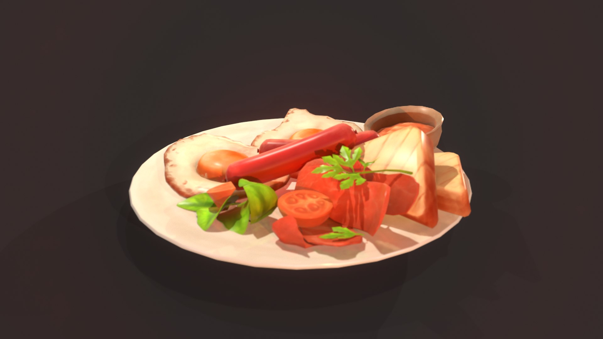 3D stylized breakfast - TurboSquid 1611605