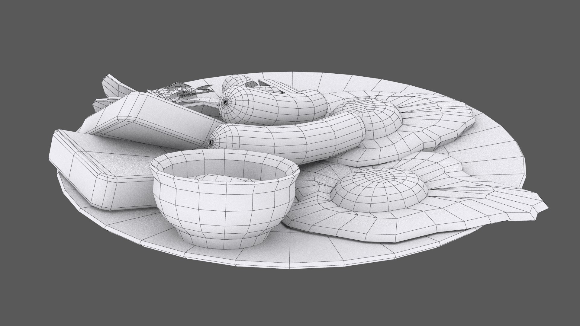 3D stylized breakfast - TurboSquid 1611605