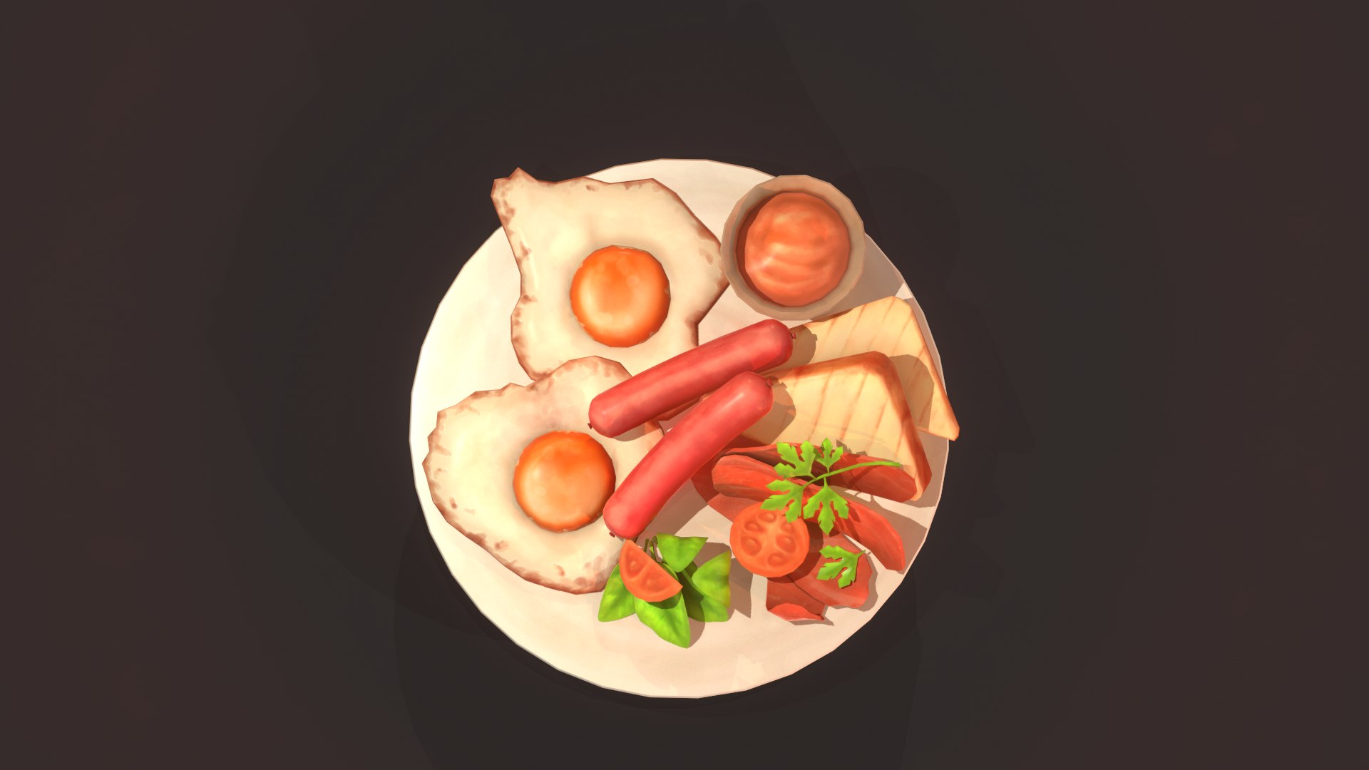 3D stylized breakfast - TurboSquid 1611605