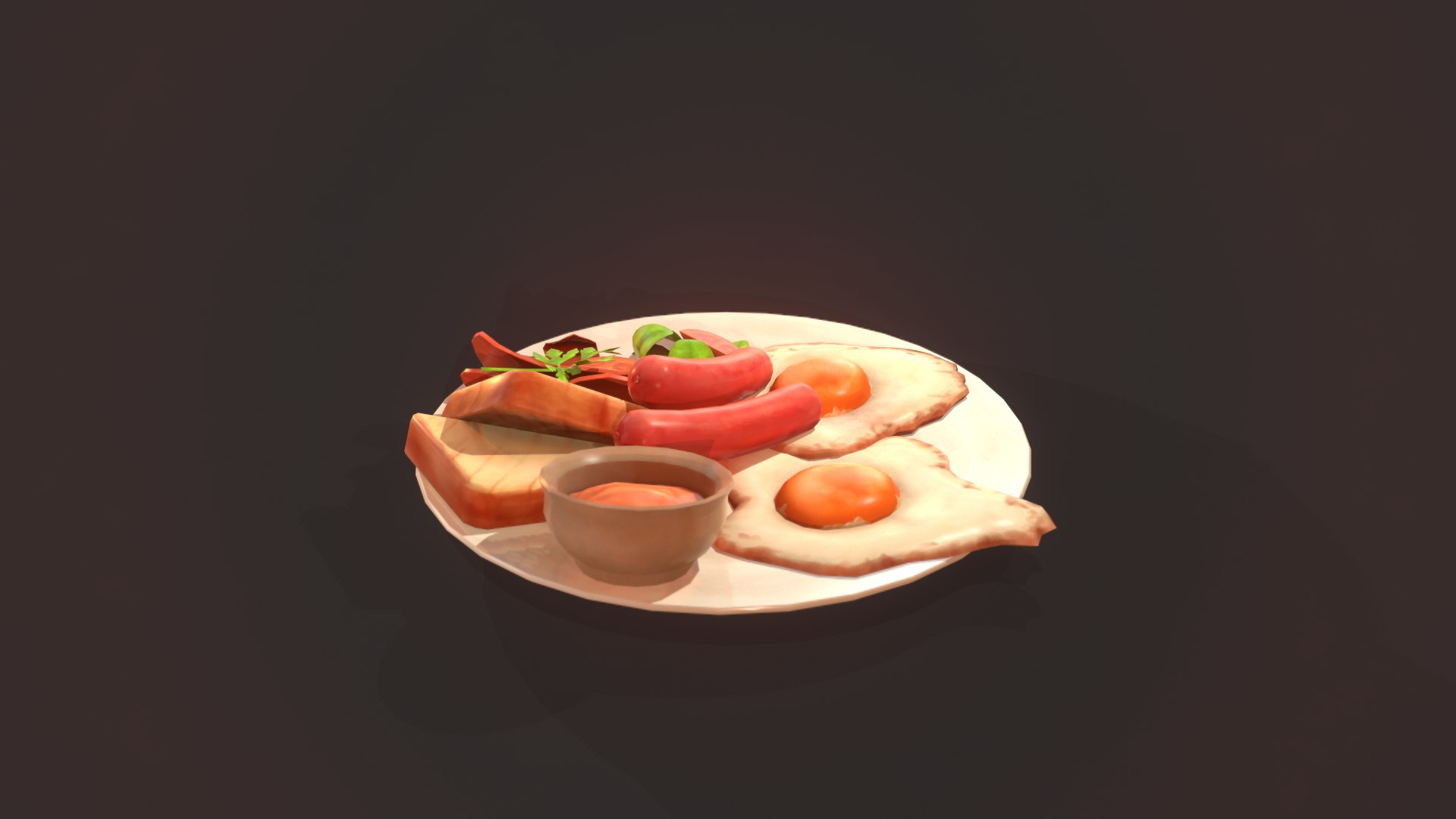 3D stylized breakfast - TurboSquid 1611605