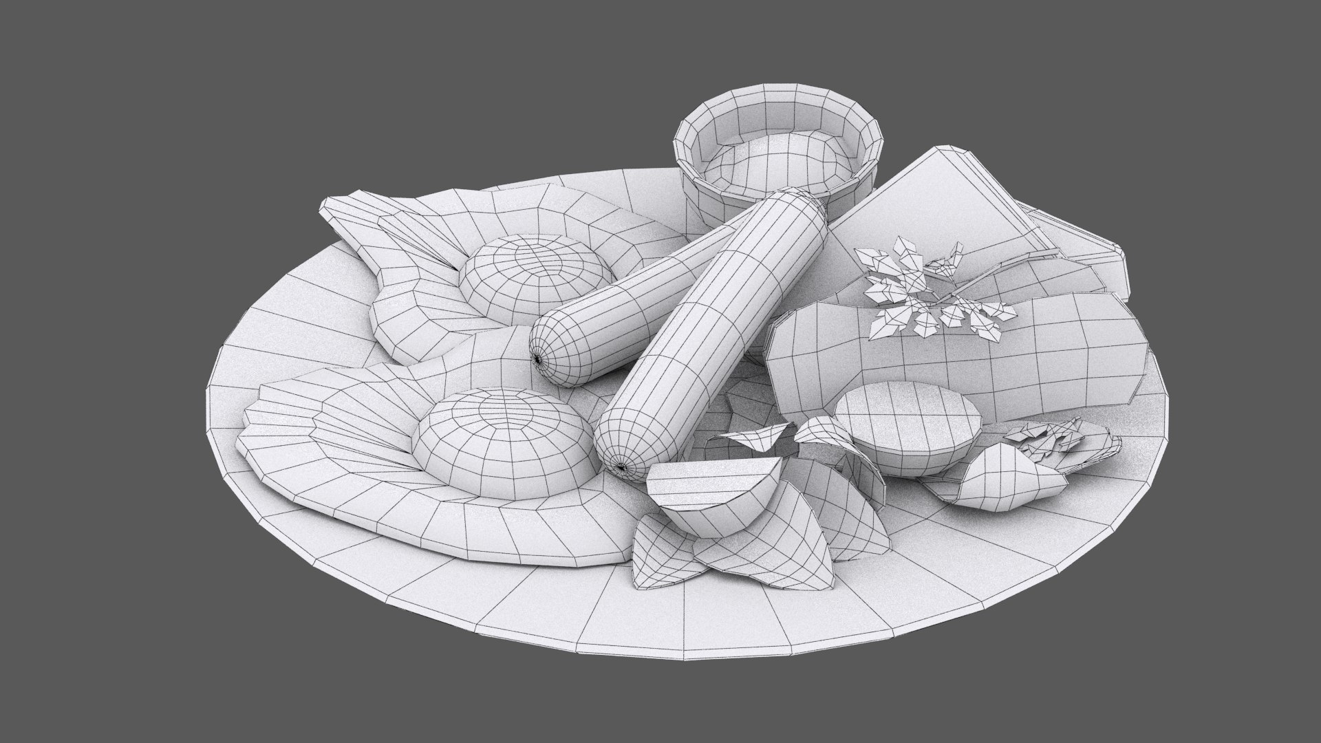 3D stylized breakfast - TurboSquid 1611605