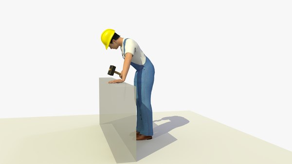 Hammer Standing 2를 사용하는 애니메이션 건설 작업자 3D 모델 - TurboSquid 1973905