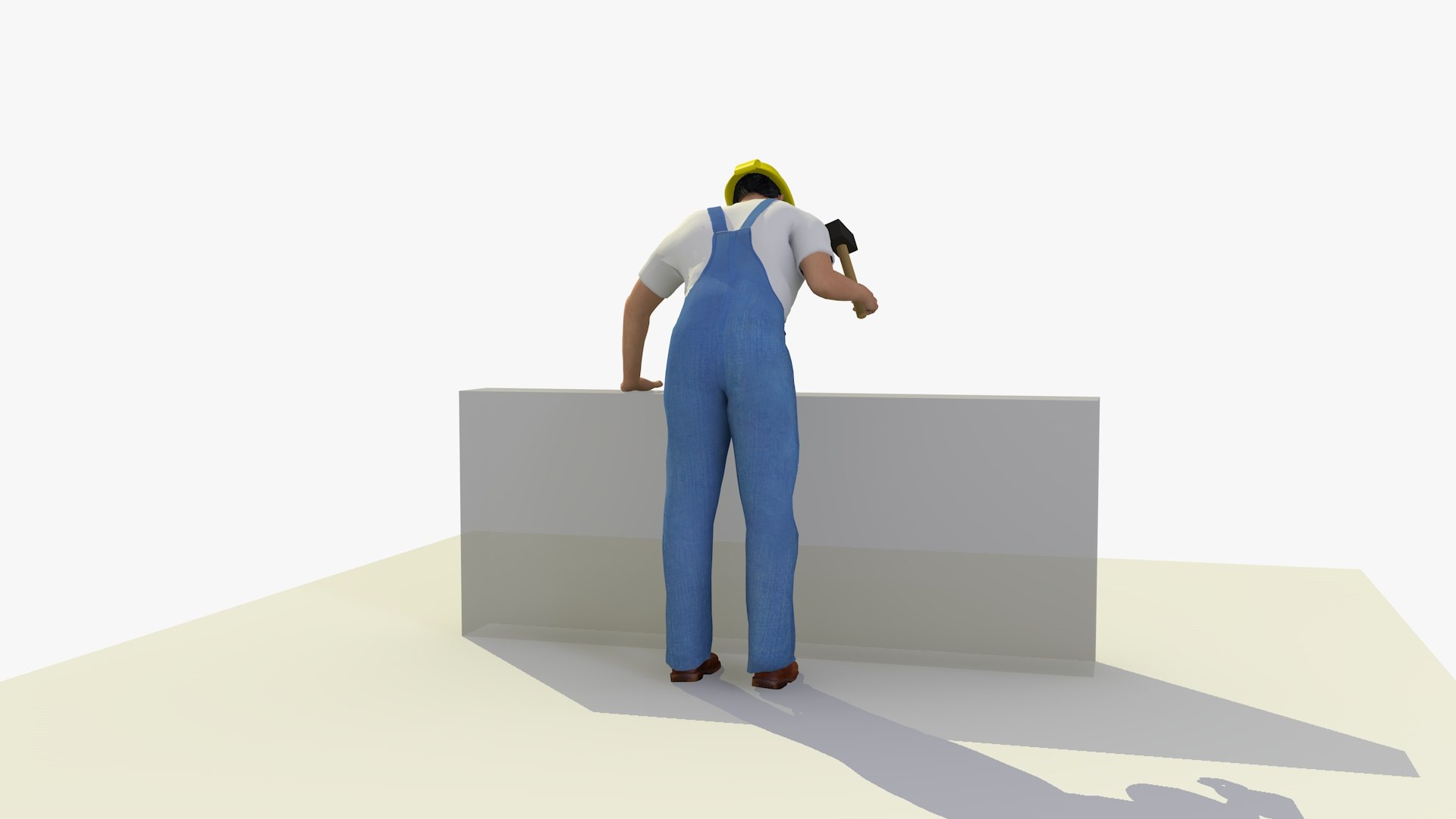 3D Model ANIMATED CONSTRUCTION WORKER USING HAMMER STANDING 2 ...