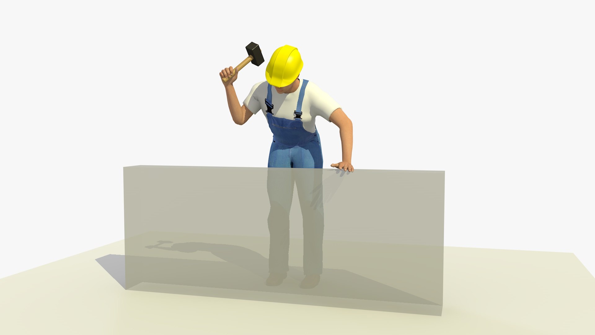 3D model ANIMATED CONSTRUCTION WORKER USING HAMMER STANDING 2 ...