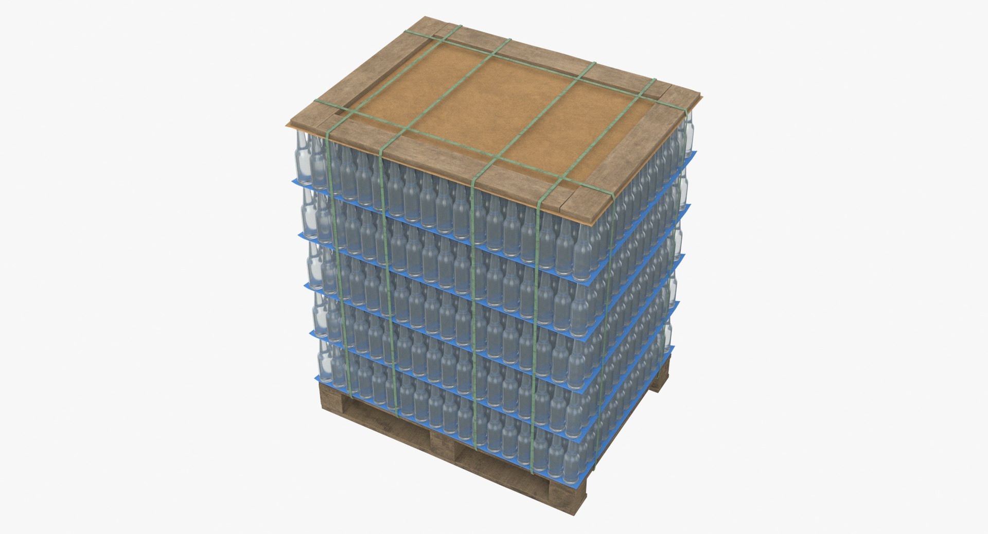 Cargo 5 And 8 Row Glass Bottle 01 Plain And Packed 3D Model - TurboSquid 2143575
