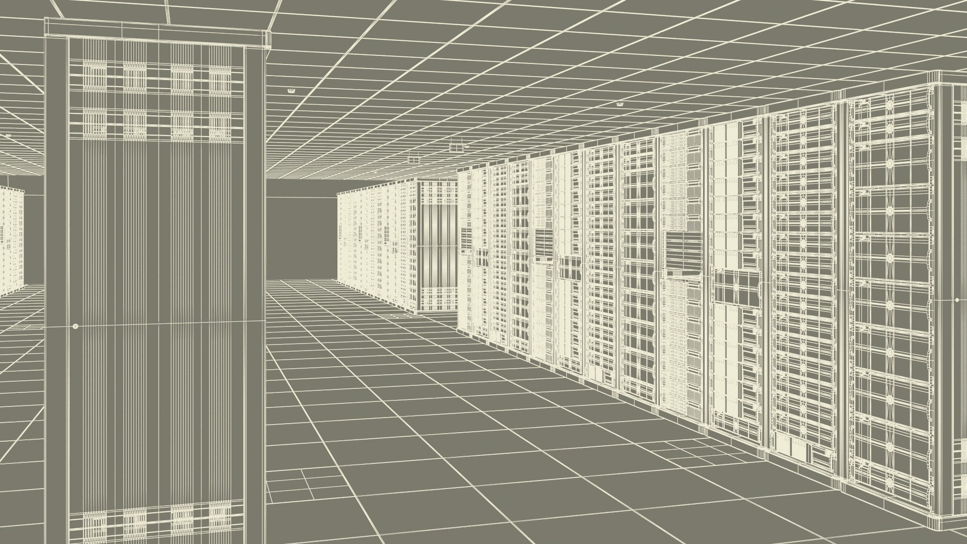 3D Model Server Room No Light - TurboSquid 2283315