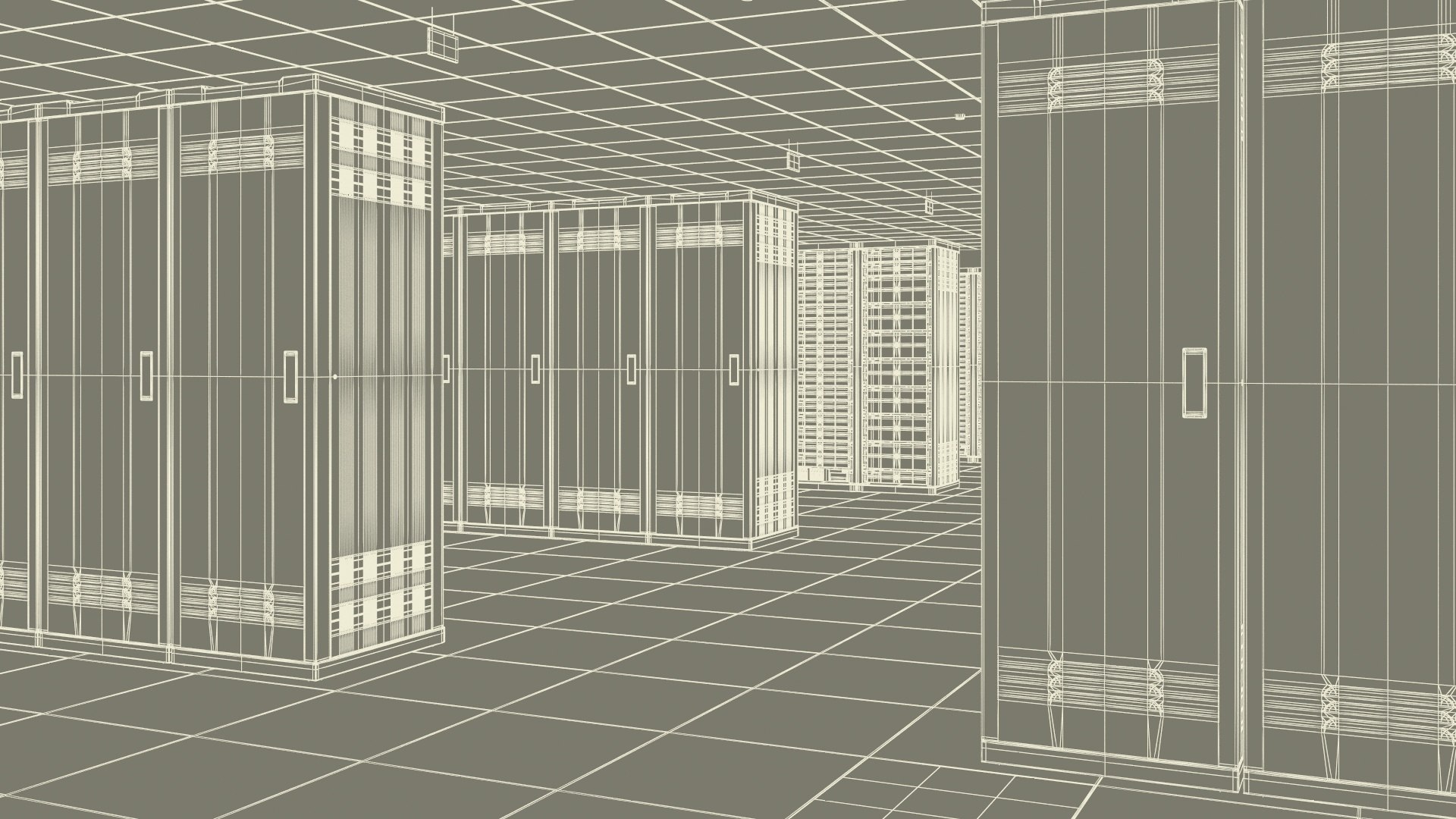 3D Model Server Room No Light - TurboSquid 2283315