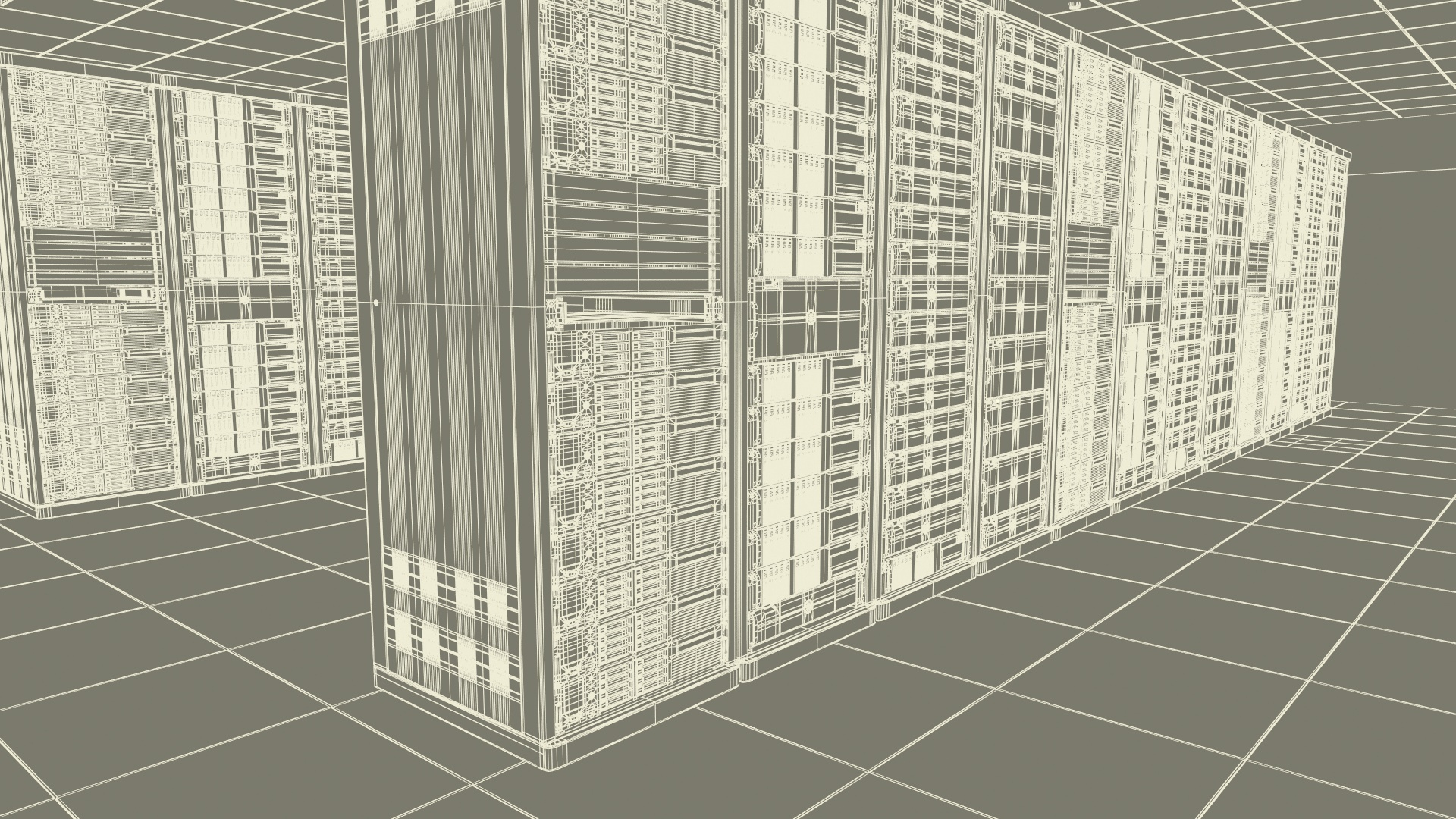 3D Model Server Room No Light - TurboSquid 2283315