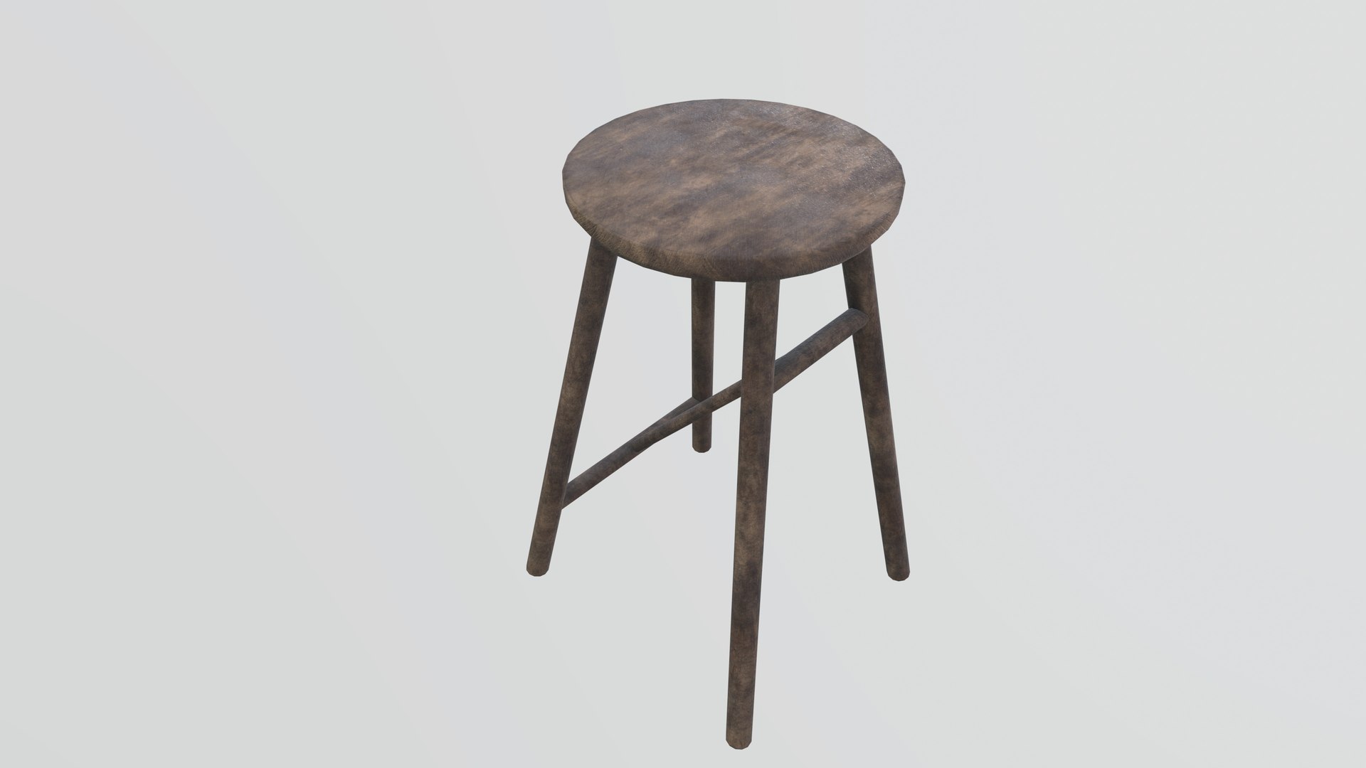 Old Wooden Stool 3D Model - TurboSquid 2284517