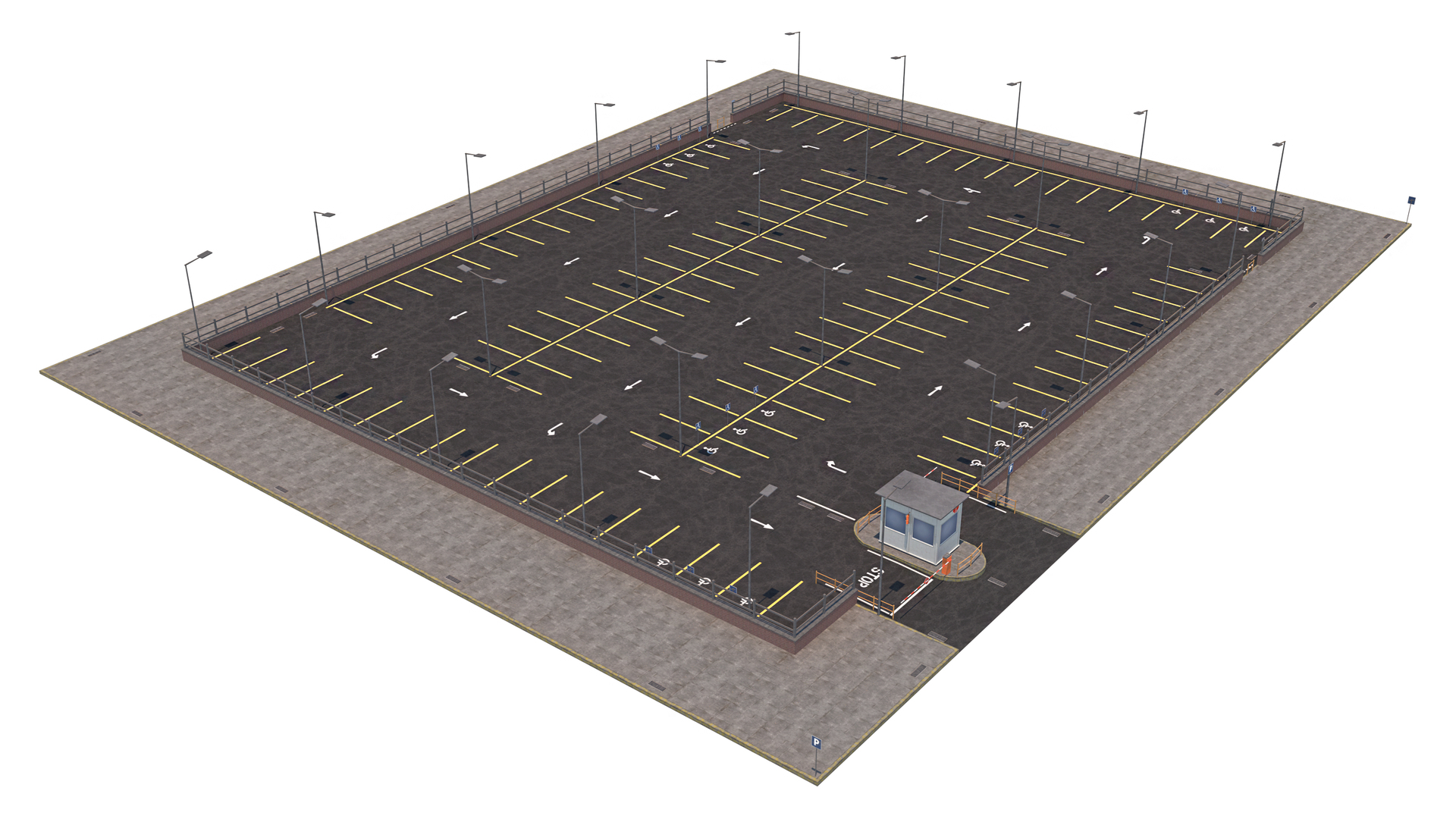 modelo 3d Parking Lot - Scene - TurboSquid 1898975