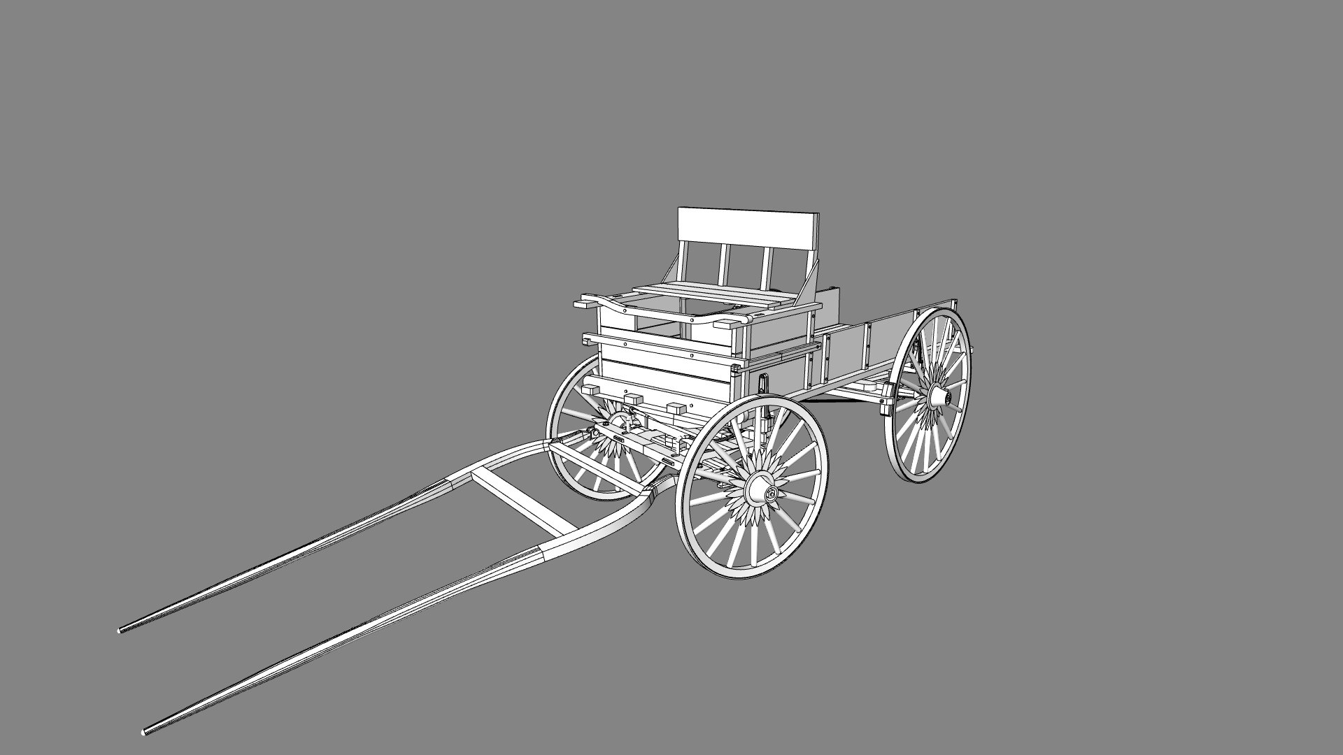 Covered wagon- single horse drawn- multiple looks model - TurboSquid ...